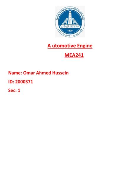 Automotive Engine Report Pdf Internal Combustion Engine Piston