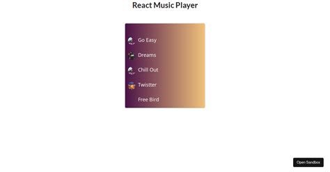 React Music Player Codesandbox