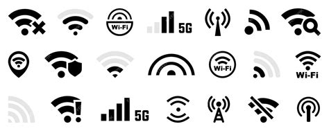 Premium Vector Wifi And Internet Connection Icons In Black Wireless Internet Symbol Network