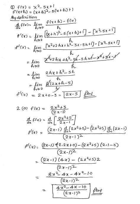 [solved] answer please 1 use first principles to differentiate the