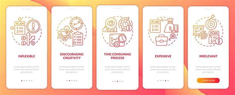 Drawbacks Of Red Gradient Onboarding Mobile App Screen That Features