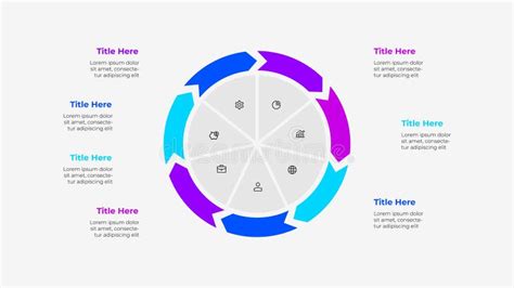 Pie Chart Diagram Divided Into 7 Parts Cycle Arrows Infographic