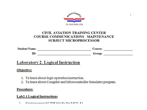 Microprocessor Laboratory 2 Logical Instructions Ppt