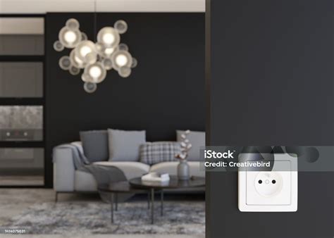 집에서 벽에 흰색 전기 소켓 보기를 닫습니다 전기를 절약하고 전기가 더 비쌉니다 에너지 위기 에너지 가격 3d 렌더링 0명에 대한 스톡 사진 및 기타 이미지 Istock