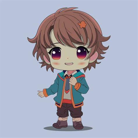 Chibi Anime Girl With Brown Hair