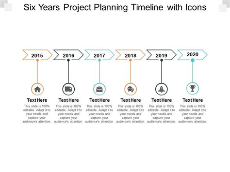 Six Years Project Planning Timeline With Icons Ppt PowerPoint Presentation Portfolio Graphics Design