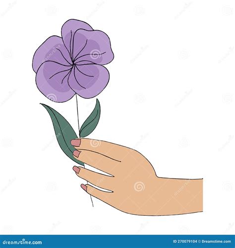 Hand Holding Flower Sketch At Walter Belin Blog