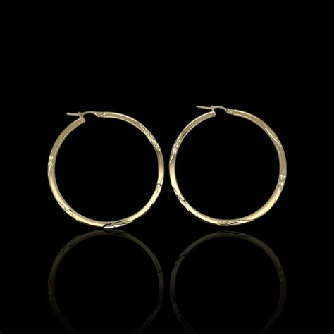 Hoop Earrings 10k Yellow Gold Etsy