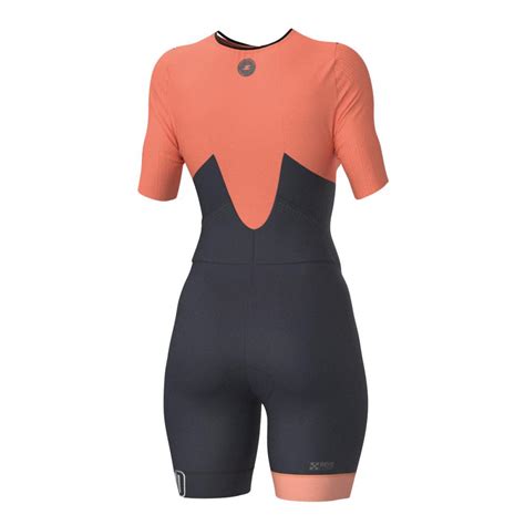 Racer Woman Triathlon Ttsuit Z3r0d Sleeved Trisuit Fusion Coral