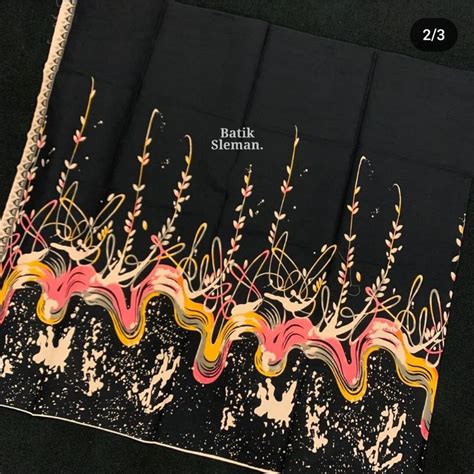 Jual Kain Batik 2 4m Motif Abstrak Lukis Hitam Shopee Indonesia