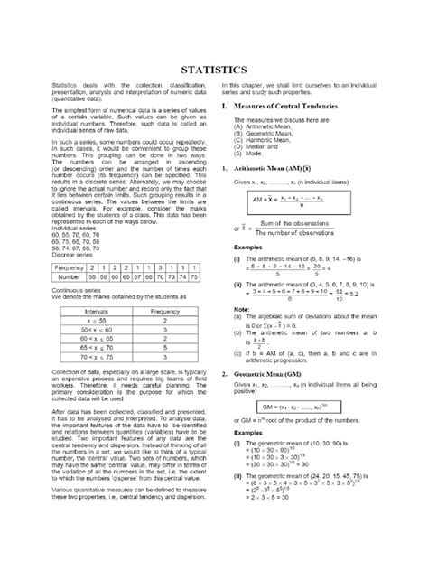 Statistics Concepts Pdf