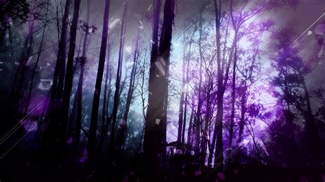 Purple Forest Wallpaper Trees