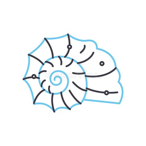 Spiral Shell Line Icon Outline Symbol Vector Illustration Concept Sign Stock Vector