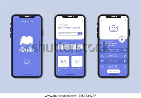 Course App Interface Concept Vector Design Stock Vector Royalty Free