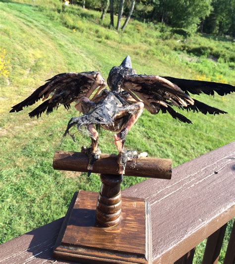 Raven Skeleton Prop On A Rustic Wooden Perch Etsy