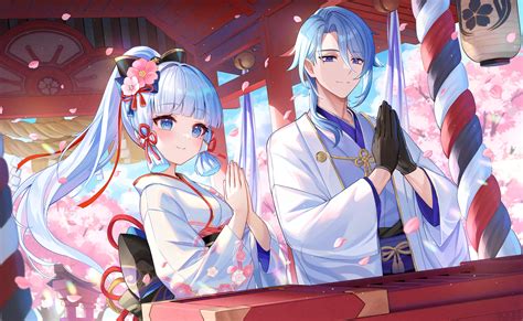 Kamisato Ayaka And Kamisato Ayato Genshin Impact Drawn By Lalazyt Danbooru