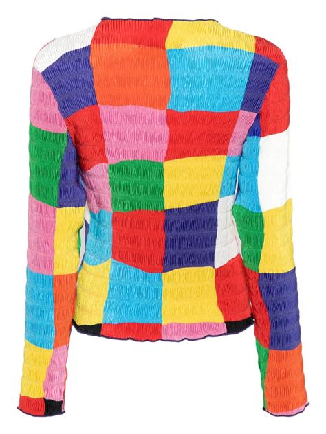 Sunnei Drama Frise Colour Block T Shirt Blue Farfetch
