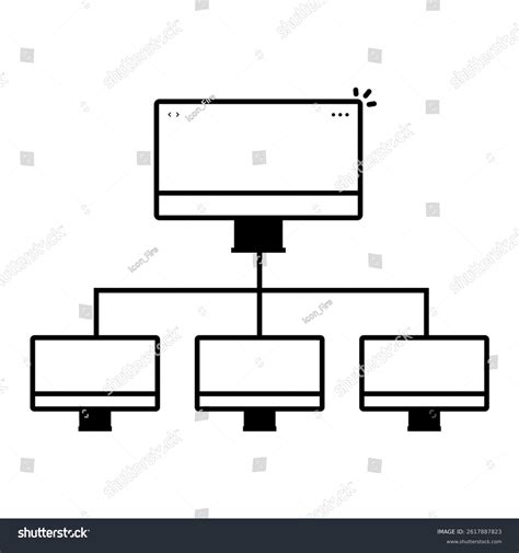 Network Structure Mapping Server Nodes Hierarchy Stock Vector Royalty