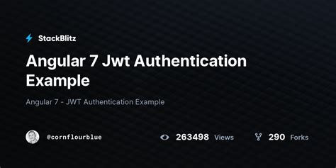 Angular 7 Jwt Authentication Example Stackblitz