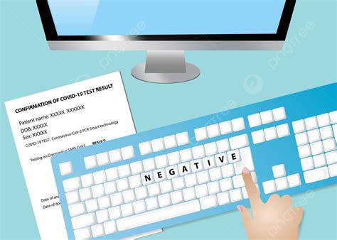 Conceptual Image Recording Negative Pcr Test Results On A Computer