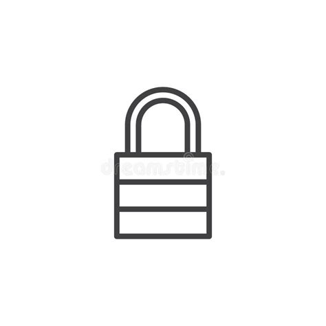 Padlock Outline Icon Stock Vector Illustration Of Protection 132462635
