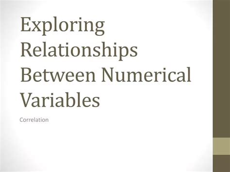 PPT Exploring Relationships Between Numerical Variables PowerPoint Presentation ID