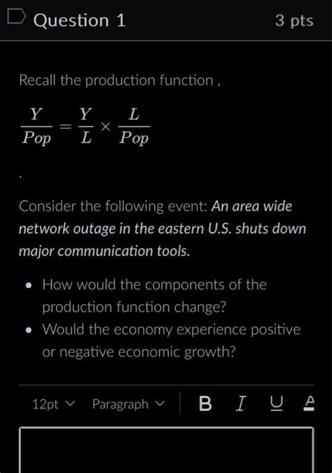 solved recall the production function popy ly×popl consider