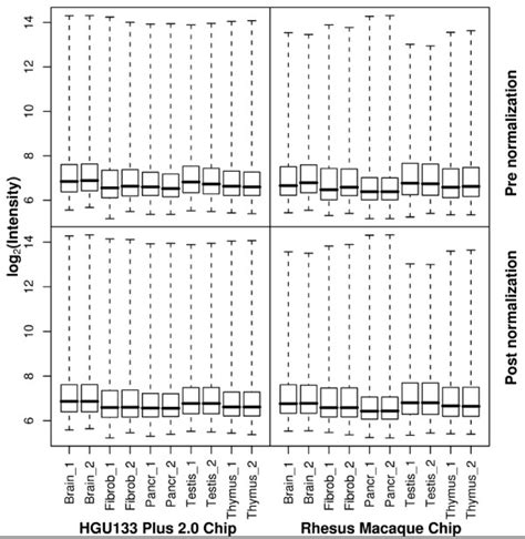 probe level log intensities for 10 hgu133 plus 2 0 microarrays and 10