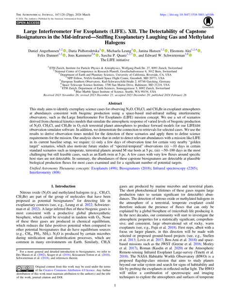 Pdf Large Interferometer For Exoplanets Life Xii The Detectability Of Capstone