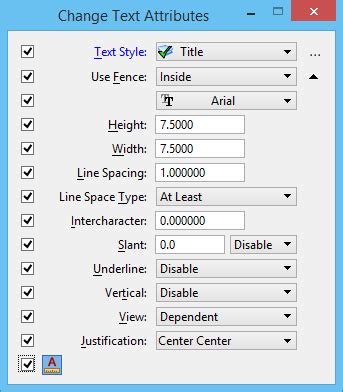 Change Text Attributes