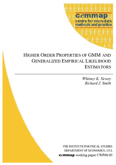 pdf higher order properties of gmm and generalised empirical
