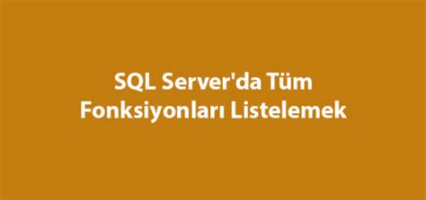 Sql Serverda Outer Apply Kullanmak Sql Server Eğitimleri
