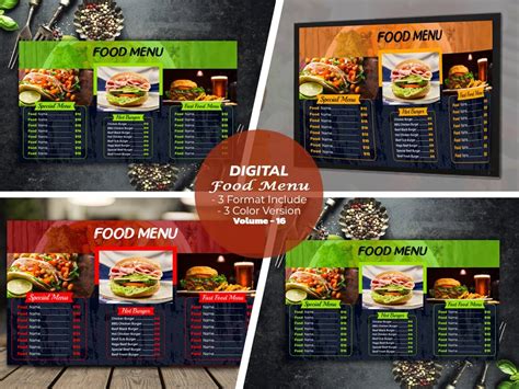 Digital Food Menu Design Template V 16 Graphic By Mristudio Creative
