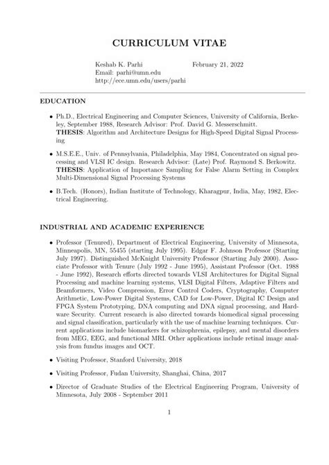 Pdf Curriculum Vitae Electrical And Computer Engineering Dokumen Tips