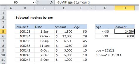 Subtotal Invoices By Age In Excel September Excel Office