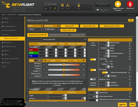 Configurare Betaflight 44x Rhobby Fpv