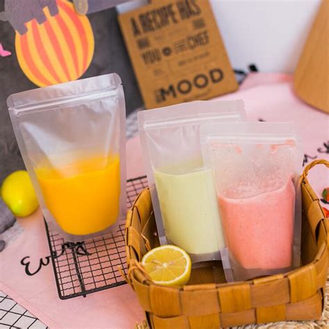 50pcs Lot Self Supporting Plastic Drink Packaging Grandado