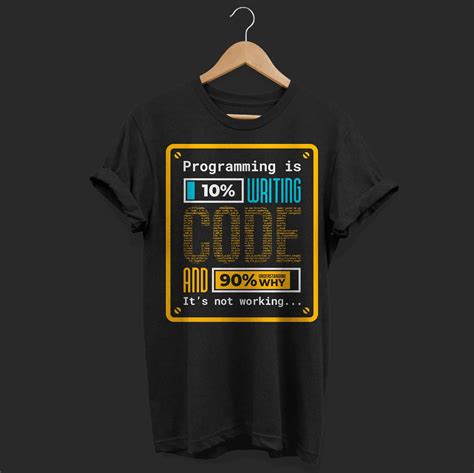 Programming Is 10 Writing Coding Funny T Shirt Web Developer Programmers Software Developers
