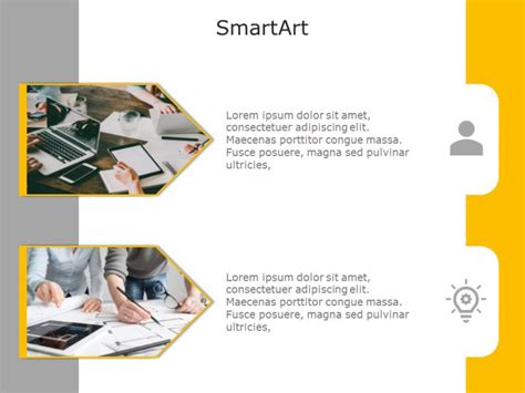 SmartArt List Squared Accent 2 Steps PowerPoint Template