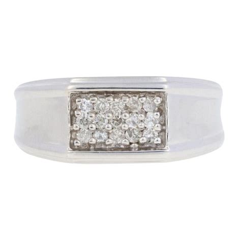 White Gold Diamond Mens Ring 10k Round Brilliant Cut 120ctw Pave