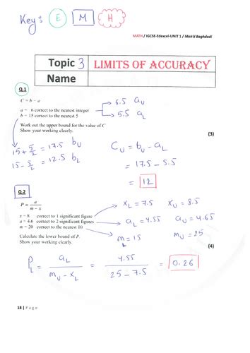 Unit1 Topic3 Igcse Limits Of Accuracy Teaching Resources