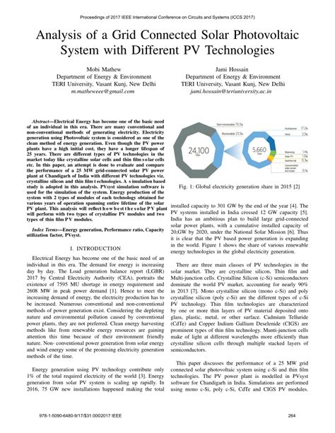 pdf analysis of a grid connected solar photovoltaic system with