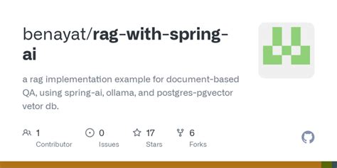 github benayat rag with spring ai a rag implementation example for… benaya trabelsi