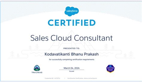 Kodavatikanti Bhanu Prakash On Linkedin Salesforcecertified