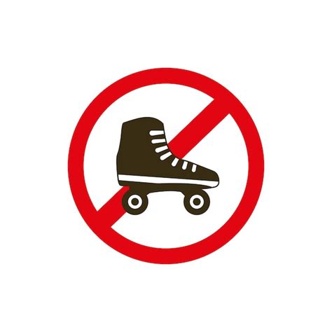 Premium Vector Vector Sign That It Is Forbidden To Use Roller Skates