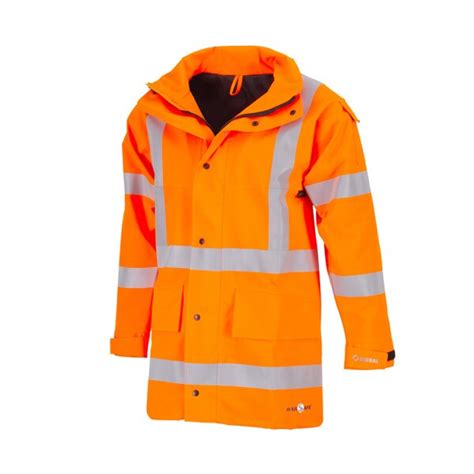 Gore Tex® Breathable Rail Coat Cw Bhc Front And Back Logos Safeaid