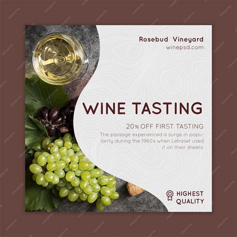 Wine Tasting Square Flyer Premium Vector