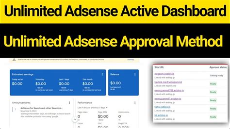 Adsense Active Dashboard Trick Adsense Approval Method YouTube