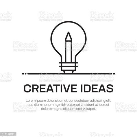 창조적 인 아이디어 벡터 라인 아이콘간단한 얇은 라인 아이콘 프리미엄 품질 디자인 요소 전구에 대한 스톡 벡터 아트 및 기타
