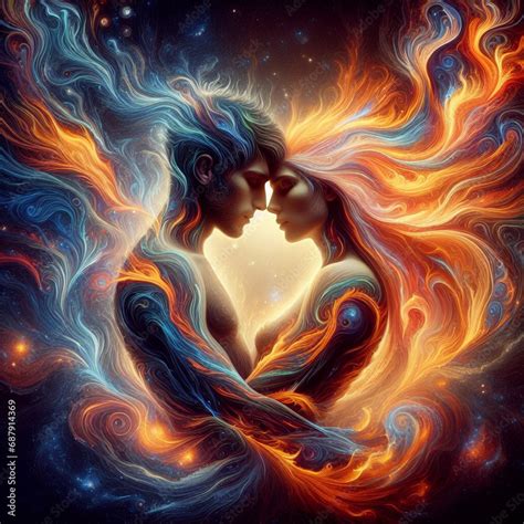 Twin Flame Couple Soulmates The Concept Of Magical Esoteric Tantric